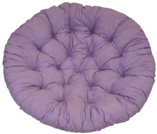 Ratanový papasan tmavý, průměr 115 cm - polstr fialový melír