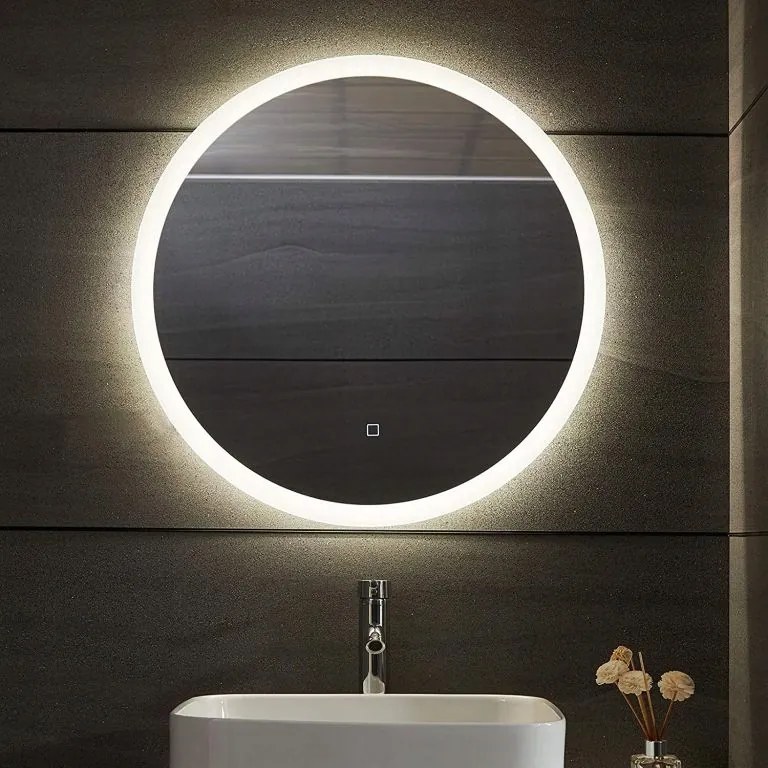 Aquamarin Koupelnové Led zrcadlo kulaté, 70 cm