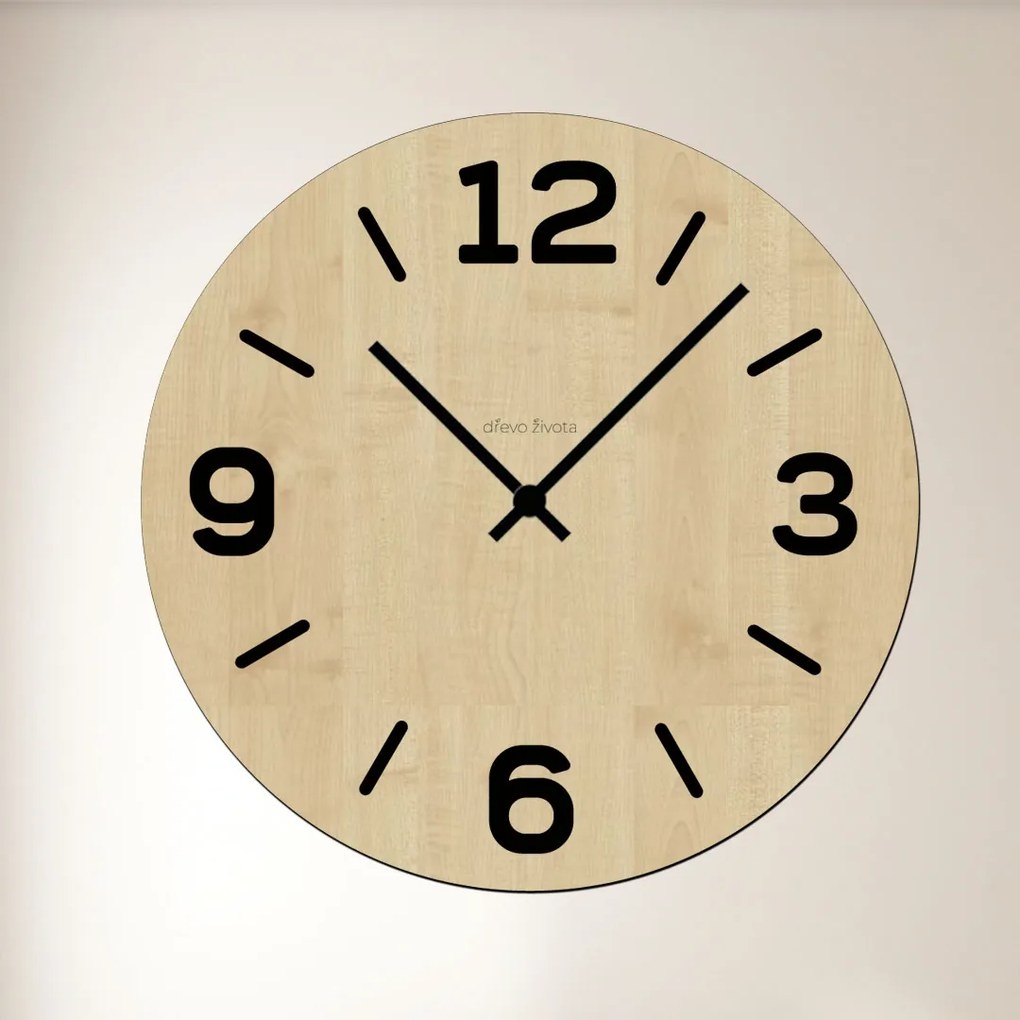 dřevo života Nástěnné hodiny CLASSIC Zvolte barvu dekoru: Buk, Zvolte velikost hodin (cm): 35x35