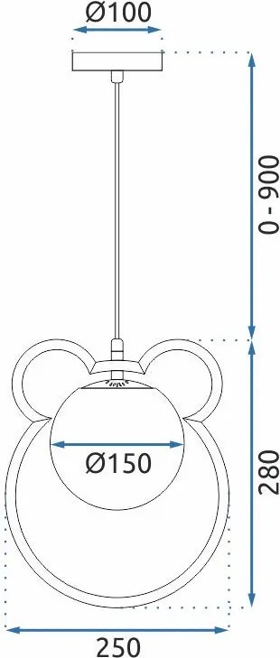Toolight Toolight, stropní/závěsná lampa, 1xE27, bílá-zlatá, OSW-09730