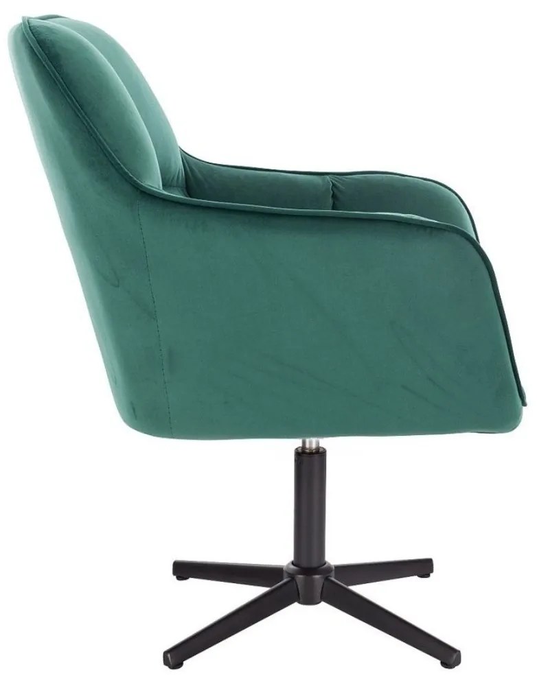 LuxuryForm DESIGN Otočné křeslo AMALFI VELUR na černém kříži - zelené