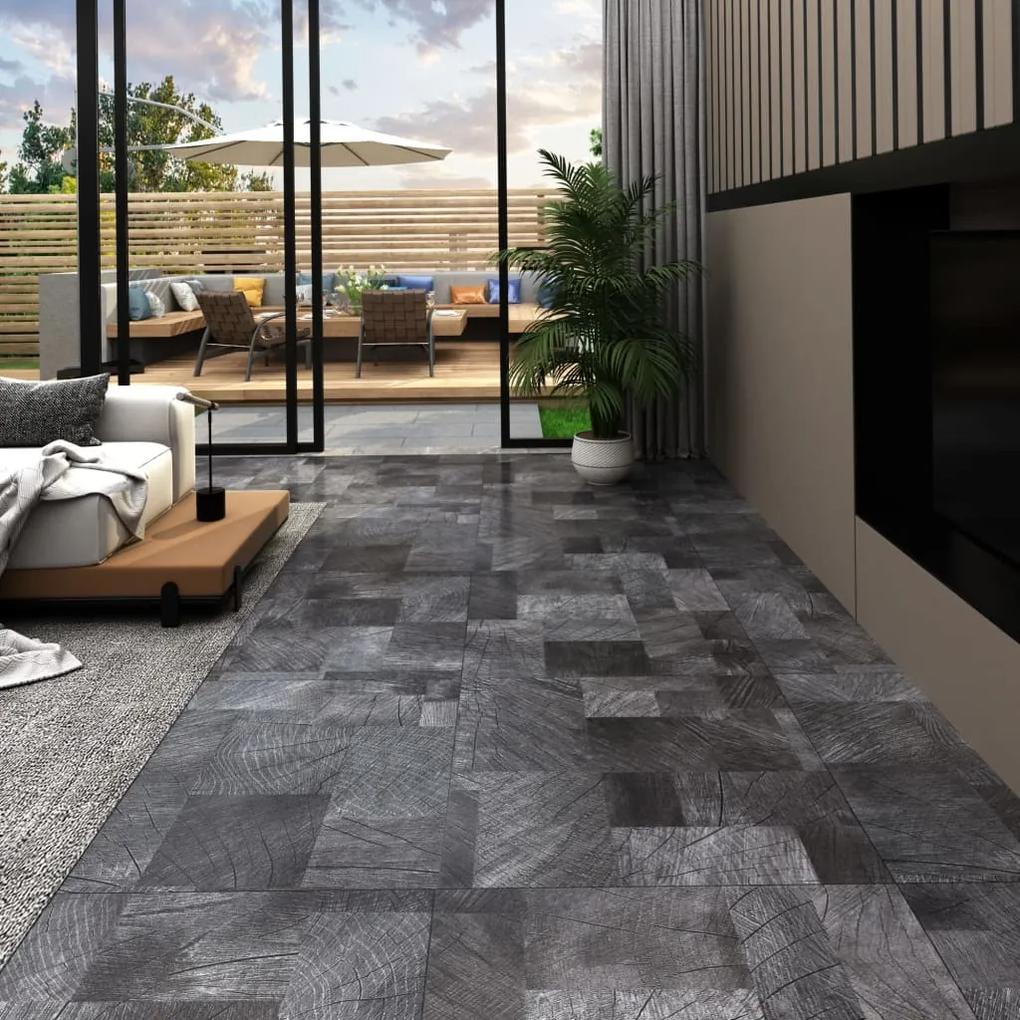 Podlahová krytina PVC samolepicí 5,11 m² kresba dřeva šedá,  146610