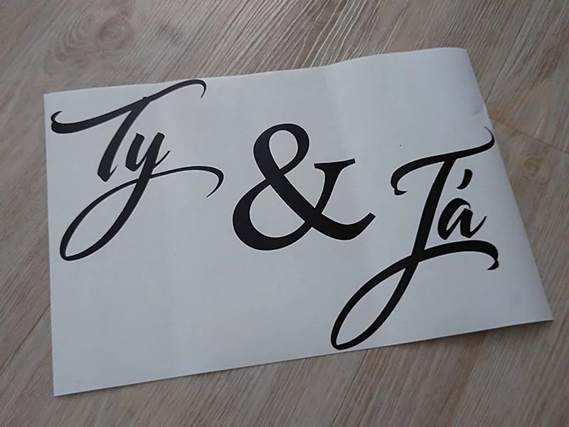 Ty & Já samolepka na zeď 30 x 20 cm
