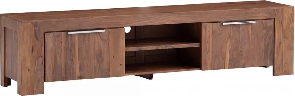 furniture-nabytek.cz - TV stolek Osvaro akácie - Stříbrné kovové úchytky