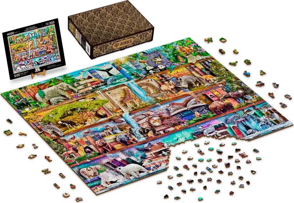 Wooden city dřevěné puzzle úžasné království zvířat 4000 dílků