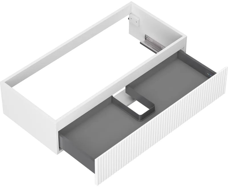 Mexen Rivel, koupelnová skříňka 100 cm, 1 zásuvka, drážkovaná, bílá matná, 91A20-10023-1-BF01
