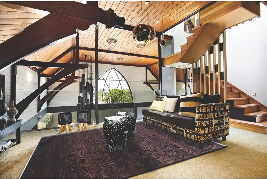 Diamond Carpets India, Ručně vázaný kusový koberec Diamond DC-MCN Black/rust, 245x305, červená, chodba / předsíň