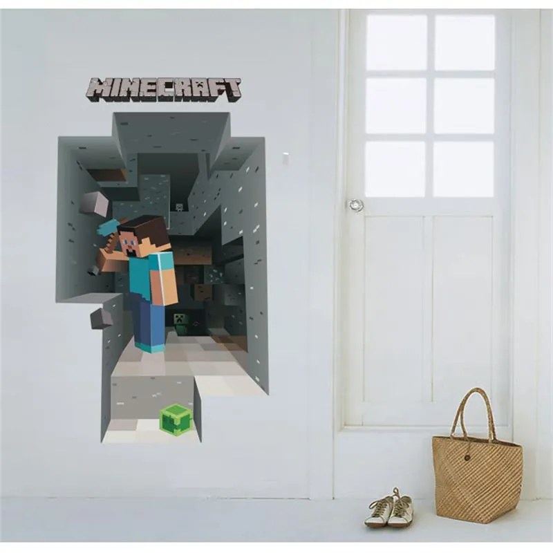 Živá Zeď Samolepka na zeď Minecraft Velikost: 79 x 44 cm