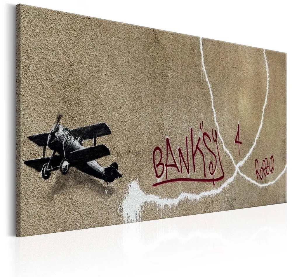 Obraz na plátně Bimago - Love Plane by Banksy 120x80 cm