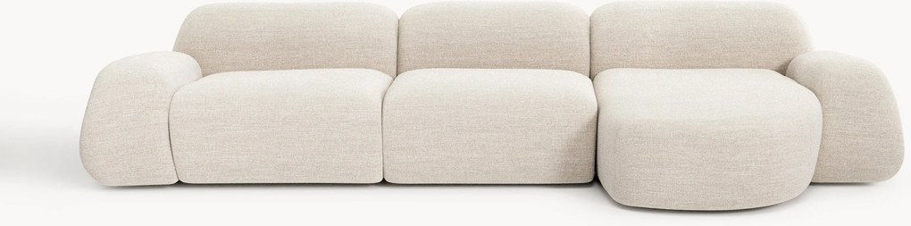 Modulární rohová bouclé pohovka Wolke, 4místná