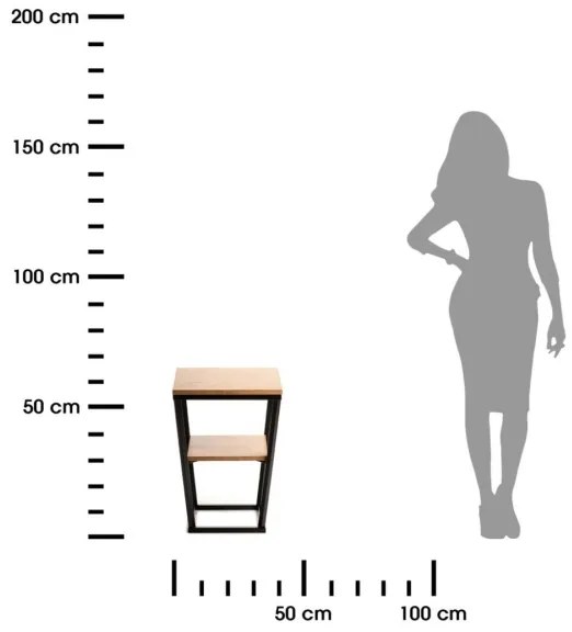 Odkládací stolek EXPAND 57x40 cm černá/hnědá