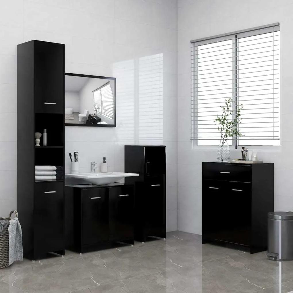 vidaXL Koupelnová skříňka 60 x 33 x 80 cm kompozitní dřevo [805029] Barva: Černá