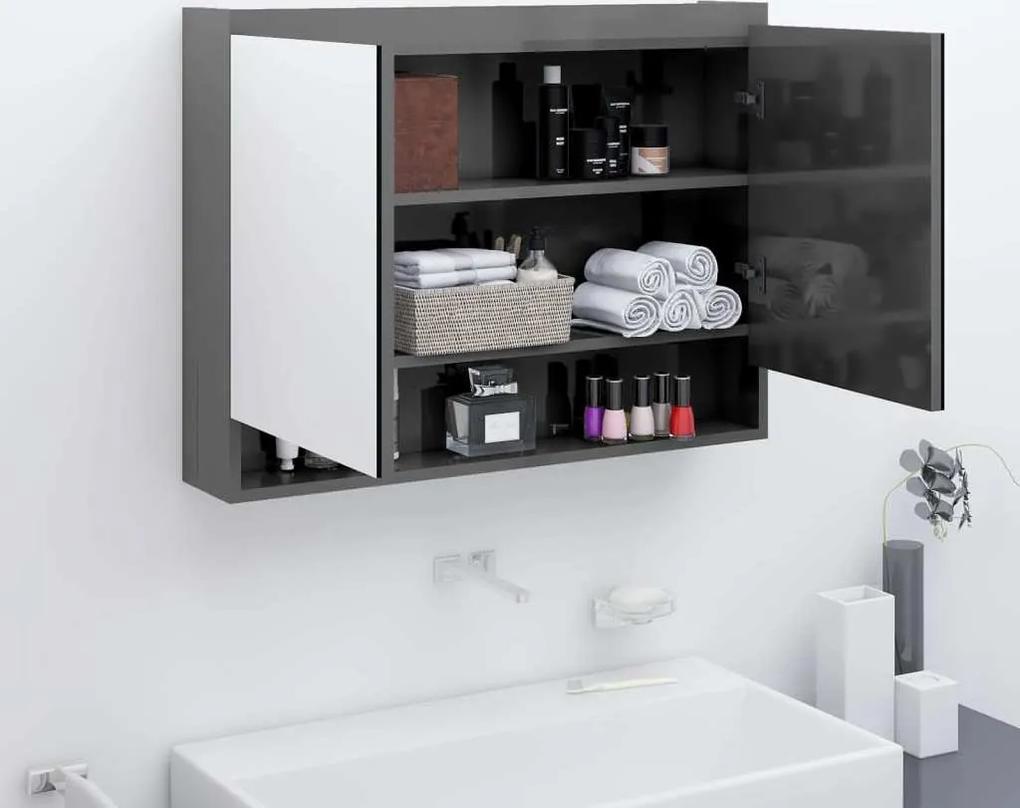 vidaXL Koupelnová skříňka se zrcadlem 80 x 15 x 60 cm MDF [331531] Barva: antracitová