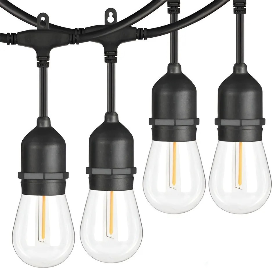 TRENDIE Zahradní světelná girlanda 20 LED teplá bílá E27 20m