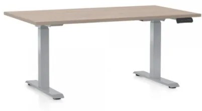 Výškově nastavitelný stůl OfficeTech D, 120 x 80 cm, šedá podnož