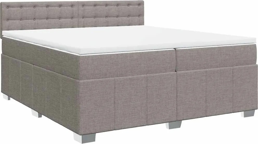 Box spring postel s matrací taupe 200x200 cm textil 3289493
