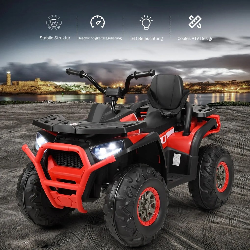 Costway 12 V elektrická dětská čtyřkolka se světlomety 4 kola dětské auto