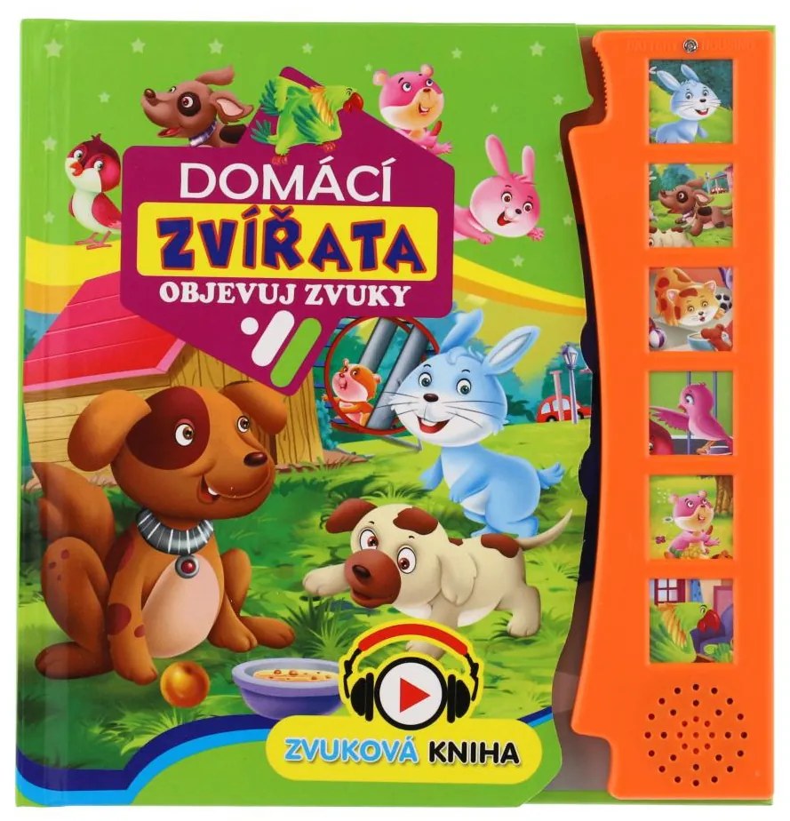 FONI Book Zvuková knížka Domácí zvírata Objevuj zvuky CZ verze 19x19,5cm