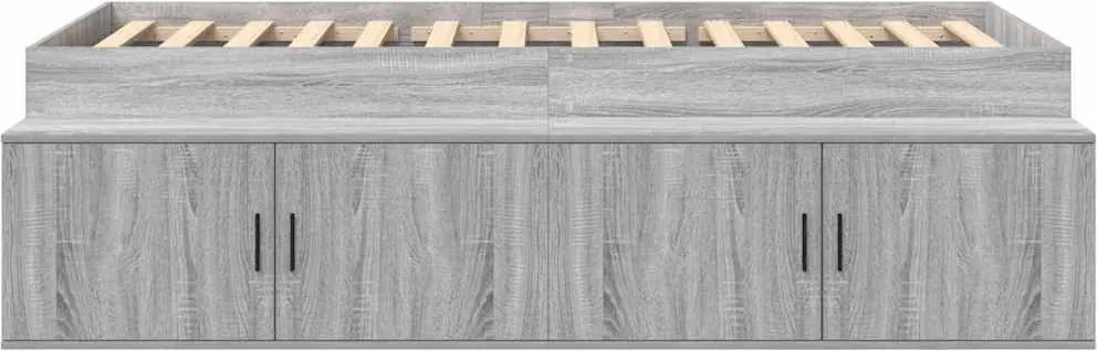 Rám postele se dveřmi Šedá Sonoma 90 x 200 cm Kompozitní dřevo 3335194