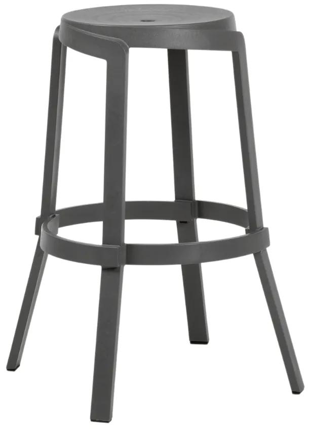 OnaDnes -20% Nardi Šedá plastová zahradní barová židle Stack Maxi 76,5 cm