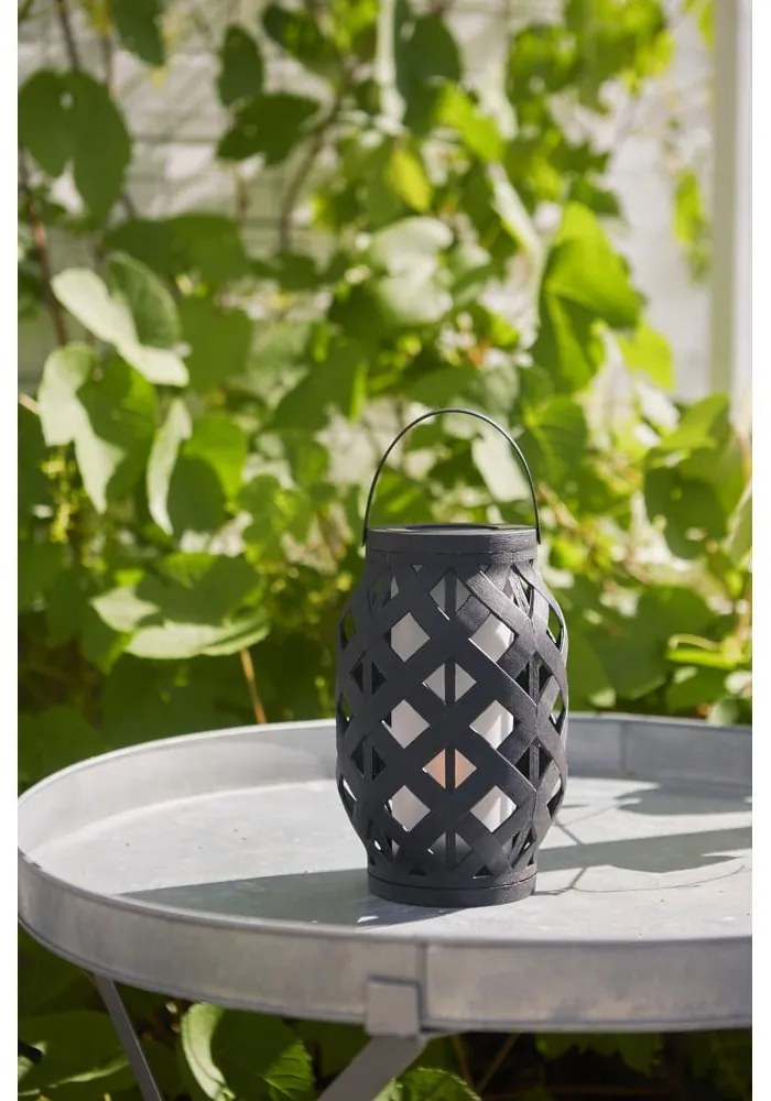 Černá lucerna Star Trading Flame Lantern, výška 23 cm