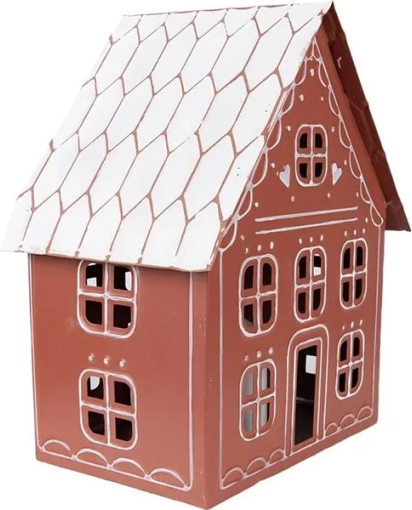Kovová LED lucerna domek - 32 cm