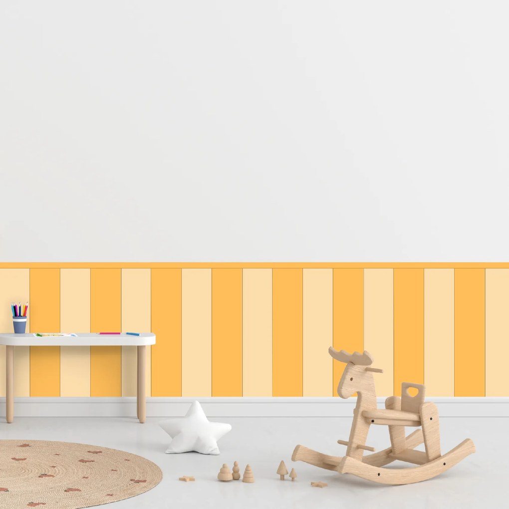 PIPPER. Textilní samolepící tapeta - Obdélník - Žlutá barva Barva: Kombinace, Velikost: 60cm