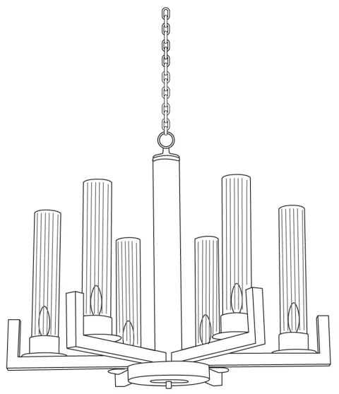 Kolarz 6009.80660 - Lustr na řetězu RAGGIO 6xE14/25W/230V matný chrom
