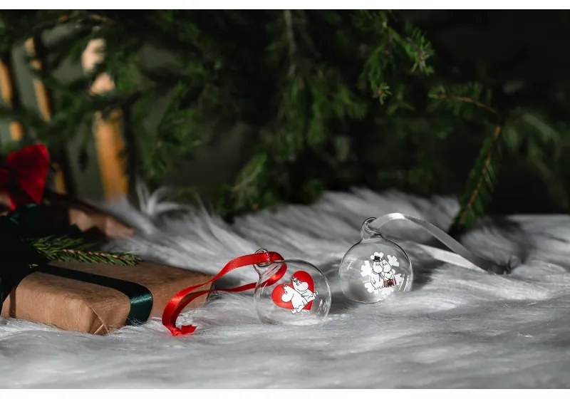 Set vánočních ozdob Moomin Heart/Snowflake 5cm / 2ks