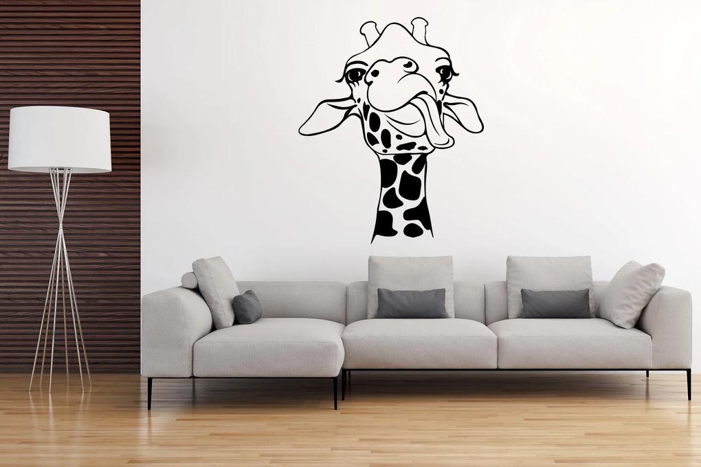 Lepy.cz Samolepka na zeď Žirafa s jazykem Velikost (šířka x výška): 55x67cm, Barevná varianta: Tmavě červená