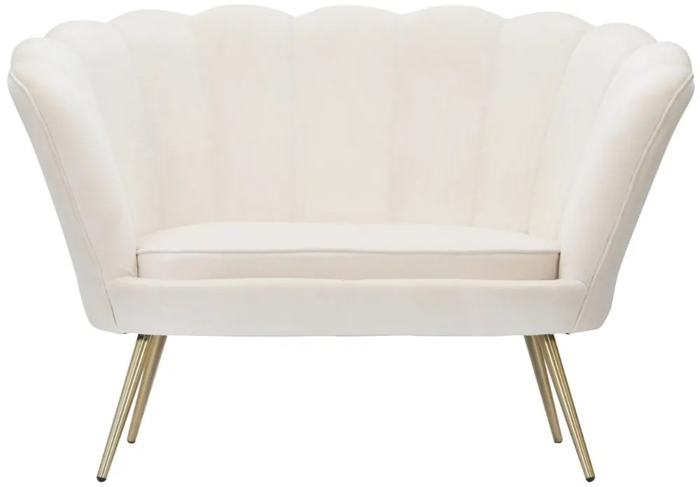 Designová pohovka Nahimana 130 cm bílá / zlatá