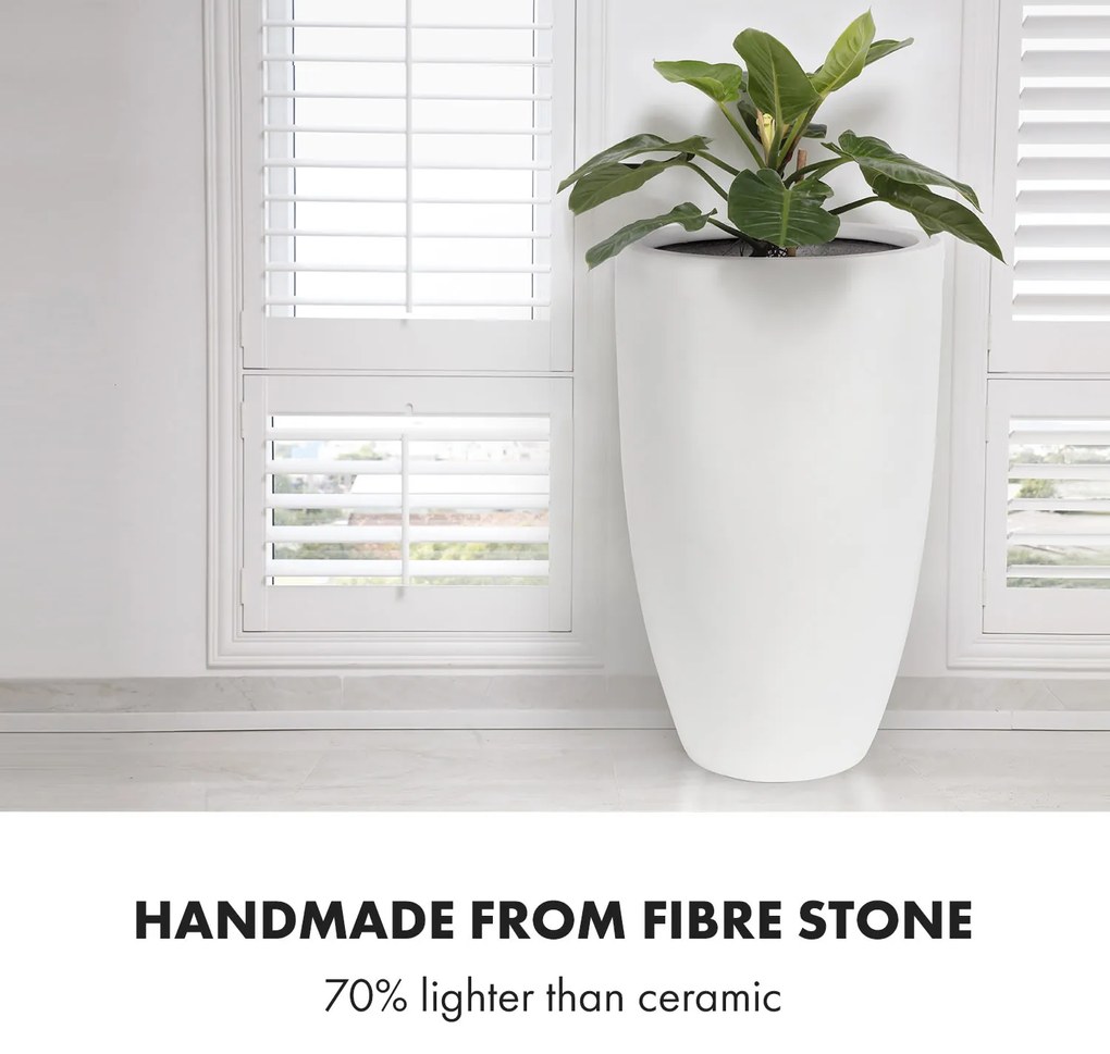 Květináč Almere Fibre Stone ideální pro rostliny, ručně vyrobený, kónický