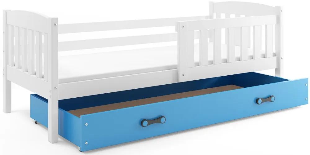 BMS Group Dětská postel s úložným prostorem KUBUS bílá Velikost postele: 200x90 cm, Barva šuplíku: Modrá