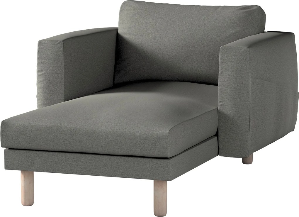 Potah na IKEA Norsborg šezlong s loketními opěrkami barva šedá látka pletený vzor