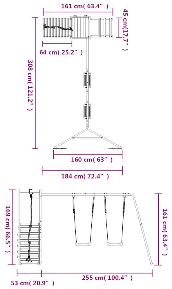 Dětské Hřiště Na Zahradu - Masivní borové dřevo