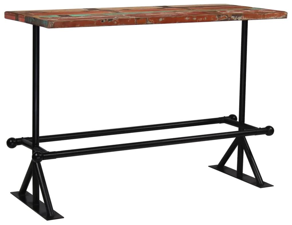 245388 vidaXL Barový stůl masivní recyklované dřevo 150x70x107 cm vícebarevné