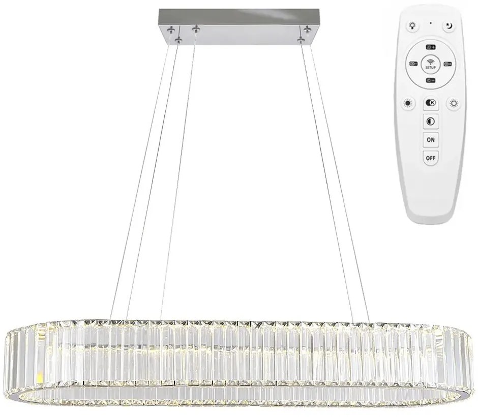 Toolight Závěsné designové osvětlení CRYSTAL LED + dálkové ovládání APP1547-CP Chrome