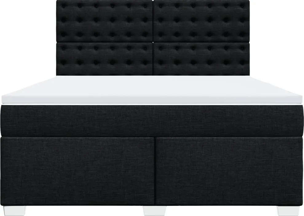 Box spring postel s matrací černá 180x200 cm textil 3290583
