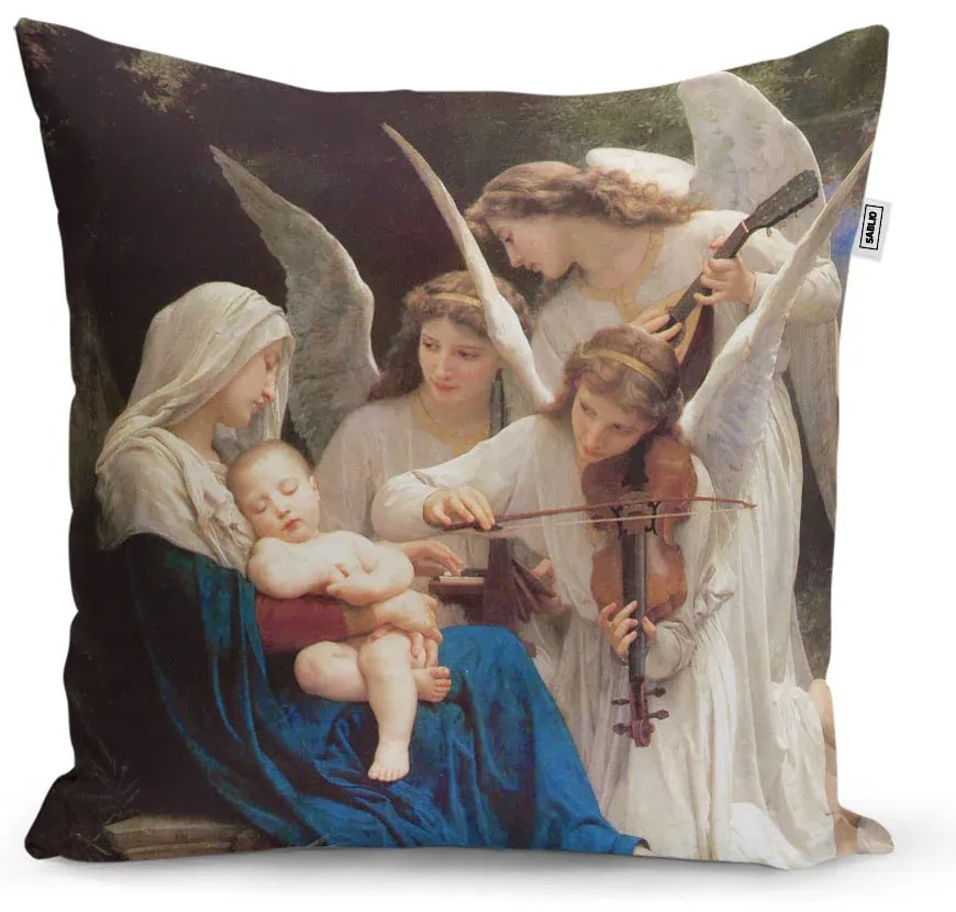 Sablio Polštář Panna s anděly - William-Adolphe Bouguereau - 50x50 cm