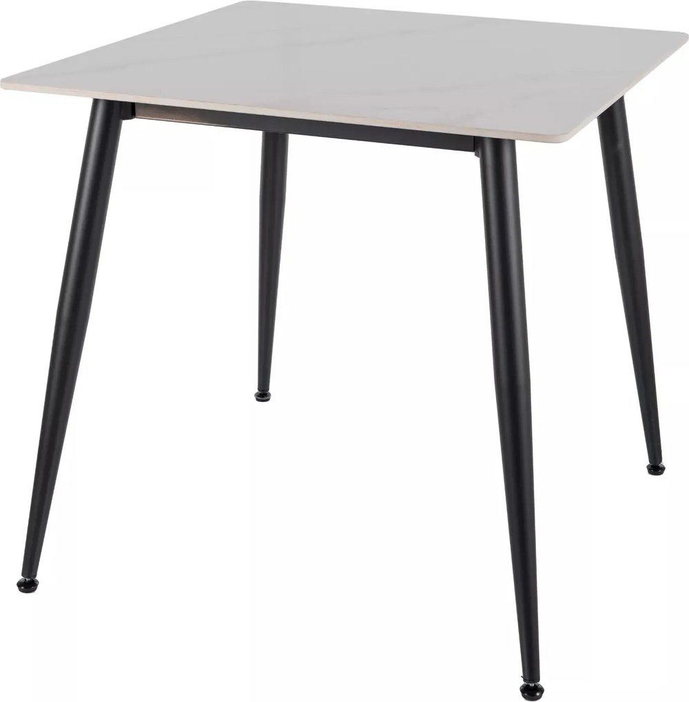 Jídelní stůl Rion 80 cm keramika bílý mramor/černý