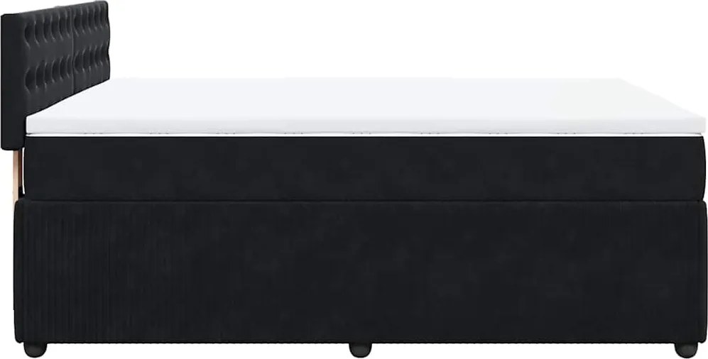 Box spring postel s matrací černá 160x200 cm samet 3290096