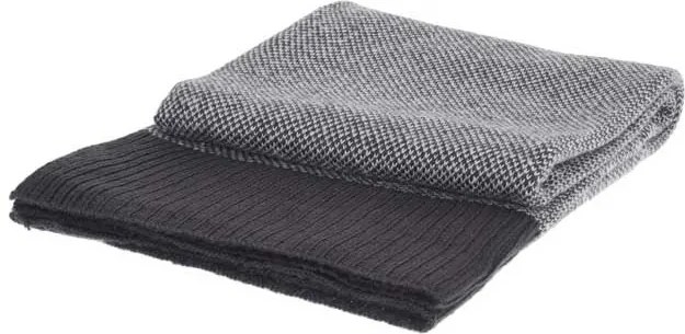 Černá pletená deka s akrylu, módní přehoz na gauč nebo postel v skandinávském stylu
