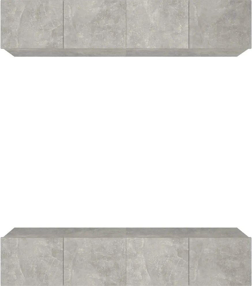 TV skříňky 4 ks betonově šedé 80 x 30 x 30 cm kompozitní dřevo 3114185