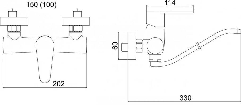 Novaservis Vodovodní baterie Novaservis TITANIA FRESH Dřezová umyvadlová nástěnná 150 mm