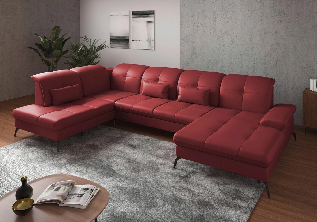 XXXLutz SEDACÍ SOUPRAVA, textil, kůže, červená Sit & More - Sedací soupravy - 00014401174T