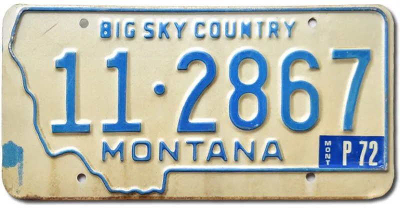 Americká SPZ Montana 1972 Big Sky Country 11-2867