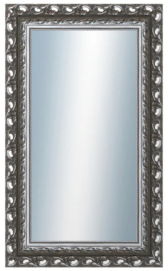 DANTIK - Zarámované zrcadlo - rozměr s rámem cca 60x100 cm z lišty ROKOKO grafitová (2884)