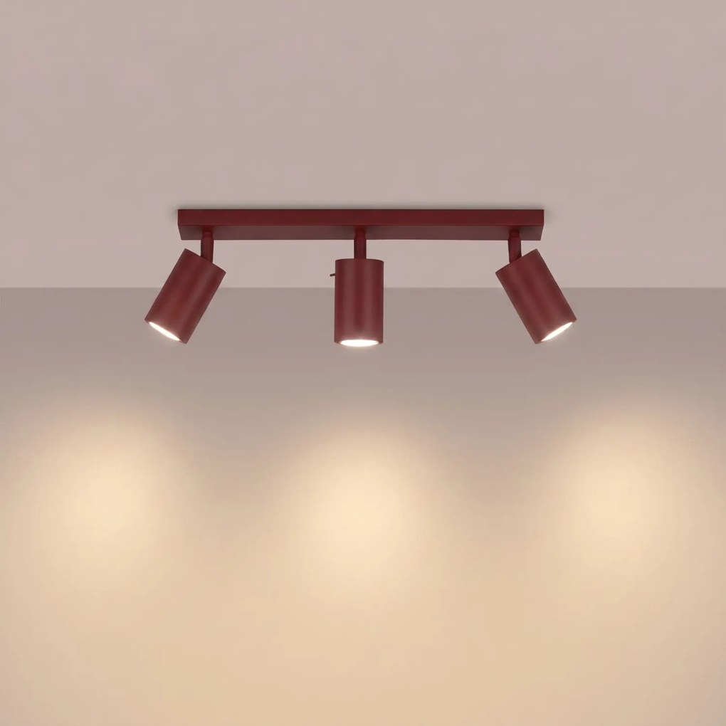 Sollux Lighting Stropní svítidlo RING 3 bordó