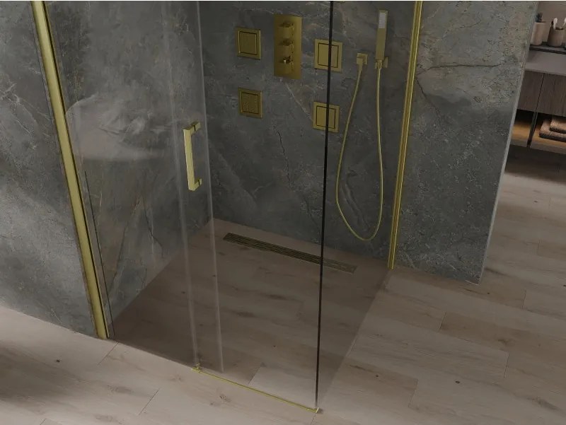 Mexen Omega sprchový kout 100x100cm, 8mm sklo, zlatý profil-čiré sklo, 825-100-100-50-00