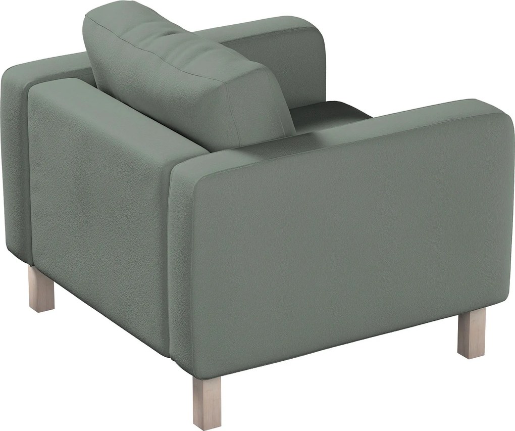Potah na křeslo IKEA Karlstad, krátký barva zelená látka pletený vzor